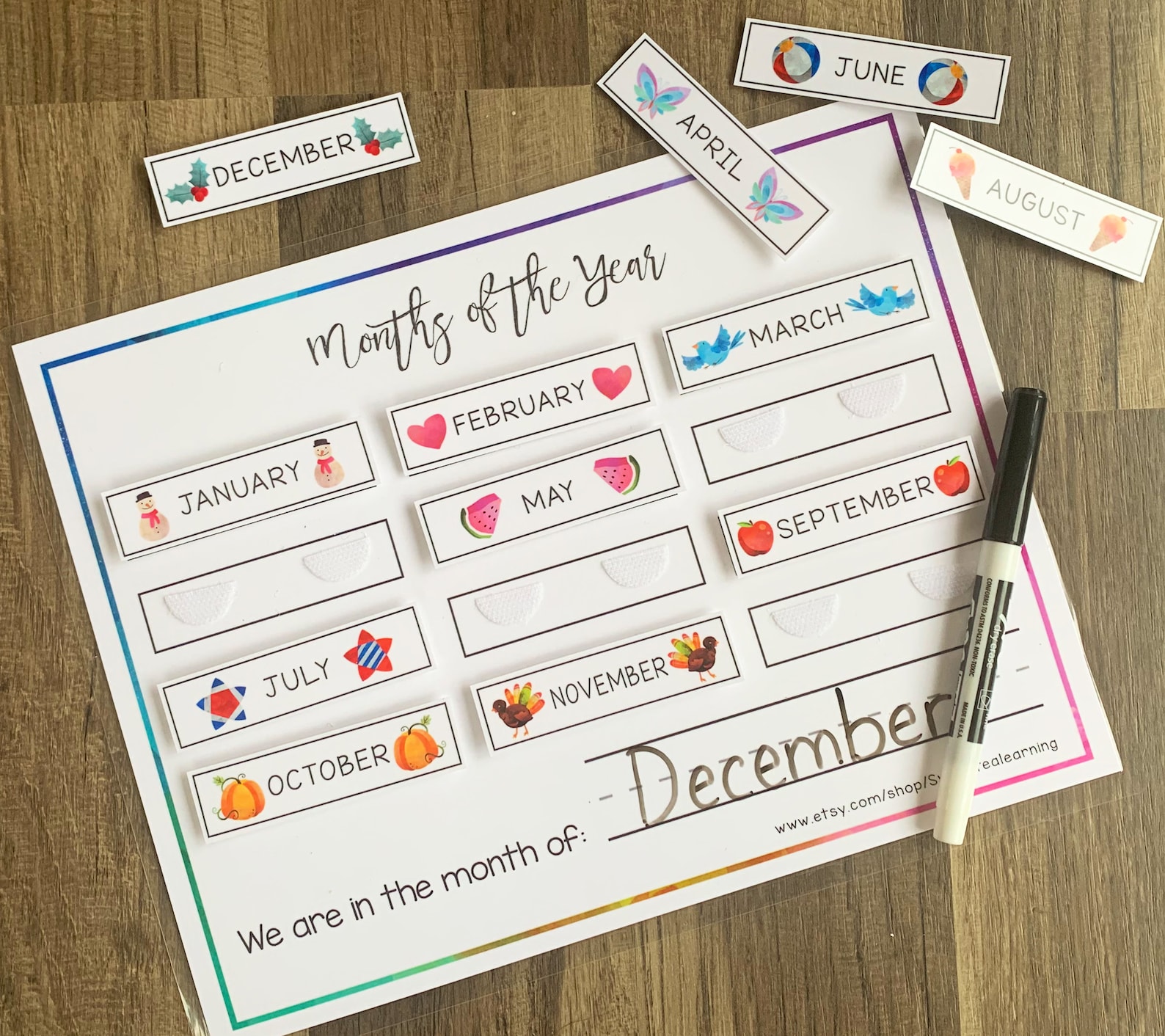 Months of the Year Puzzle Preschool Kindergarten First Grade | Etsy