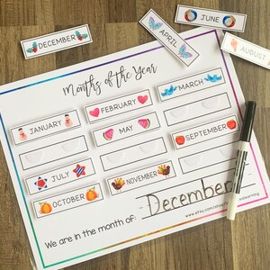 Months of the Year Puzzle - Preschool Kindergarten First Grade ...