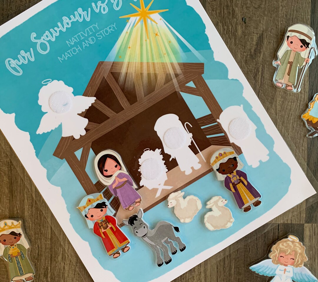 Christmas Nativity Puzzle and Story Guide - Kids Holiday Learning Game ...