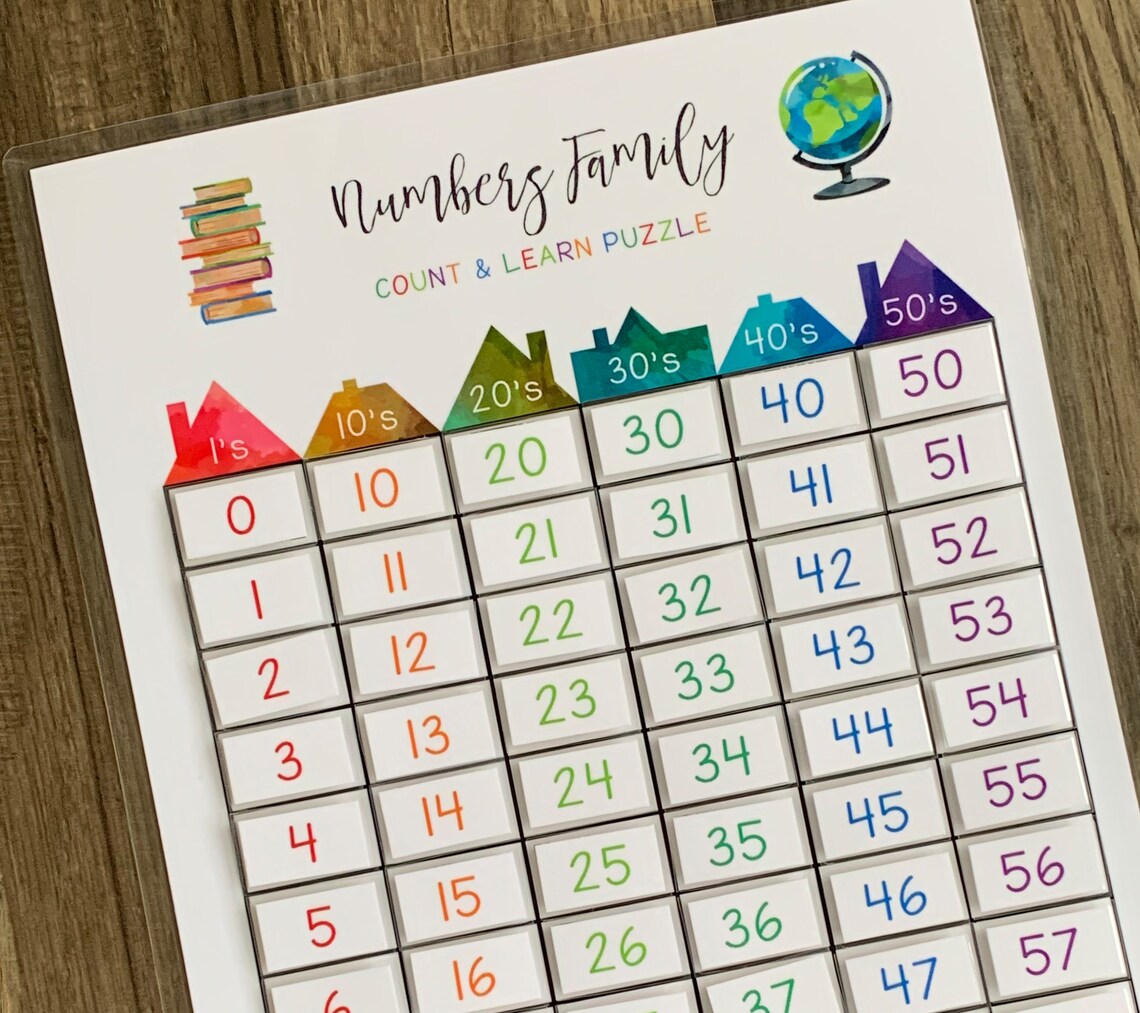 Number Family Puzzle Activity Numbers 1 Through 59 - Etsy