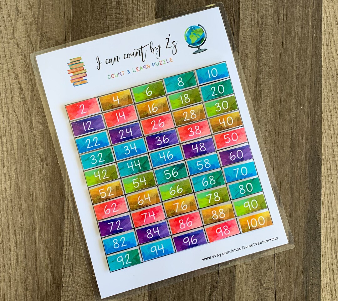 Counting by 2's - Two's Puzzle - Math Learning Twos - Preschool First ...