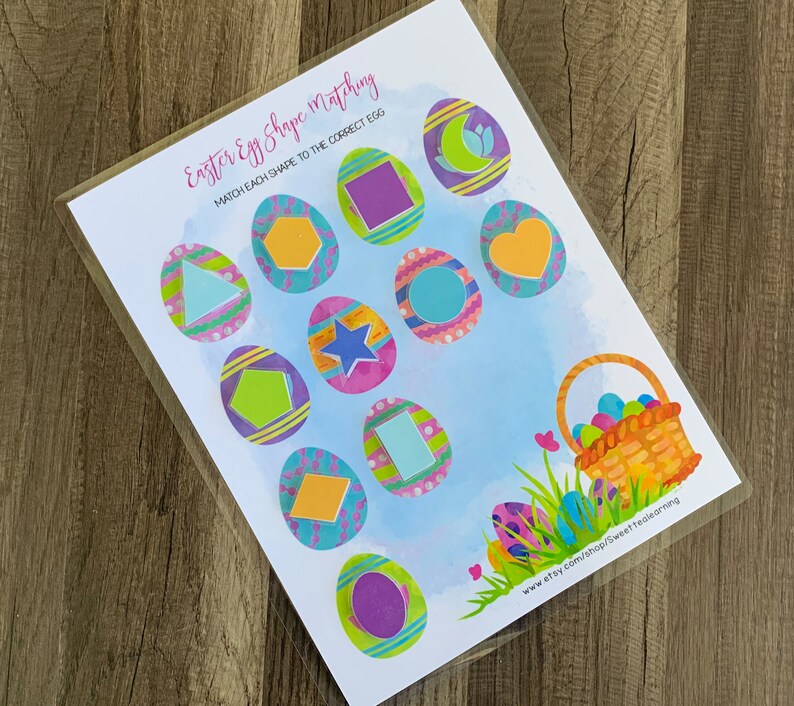 Easter Shape Matching Puzzle Preschool Sorting Game Spring - Etsy
