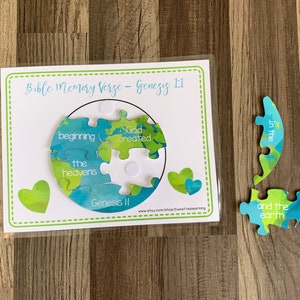 Genesis 1:1 Bible Lesson Activity - Printable Puzzle and Tracing ...