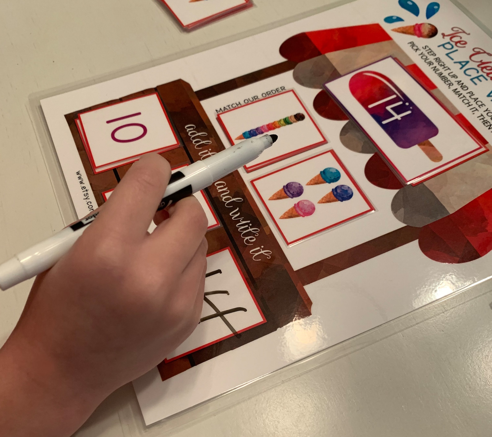 Place Value Learning Math Game - Ice Cream Popsicle Stand - Homeschool ...