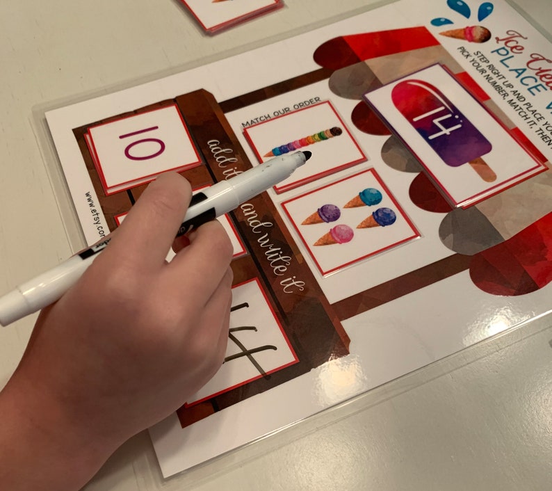 Place Value Learning Math Game Ice Cream Popsicle Stand | Etsy