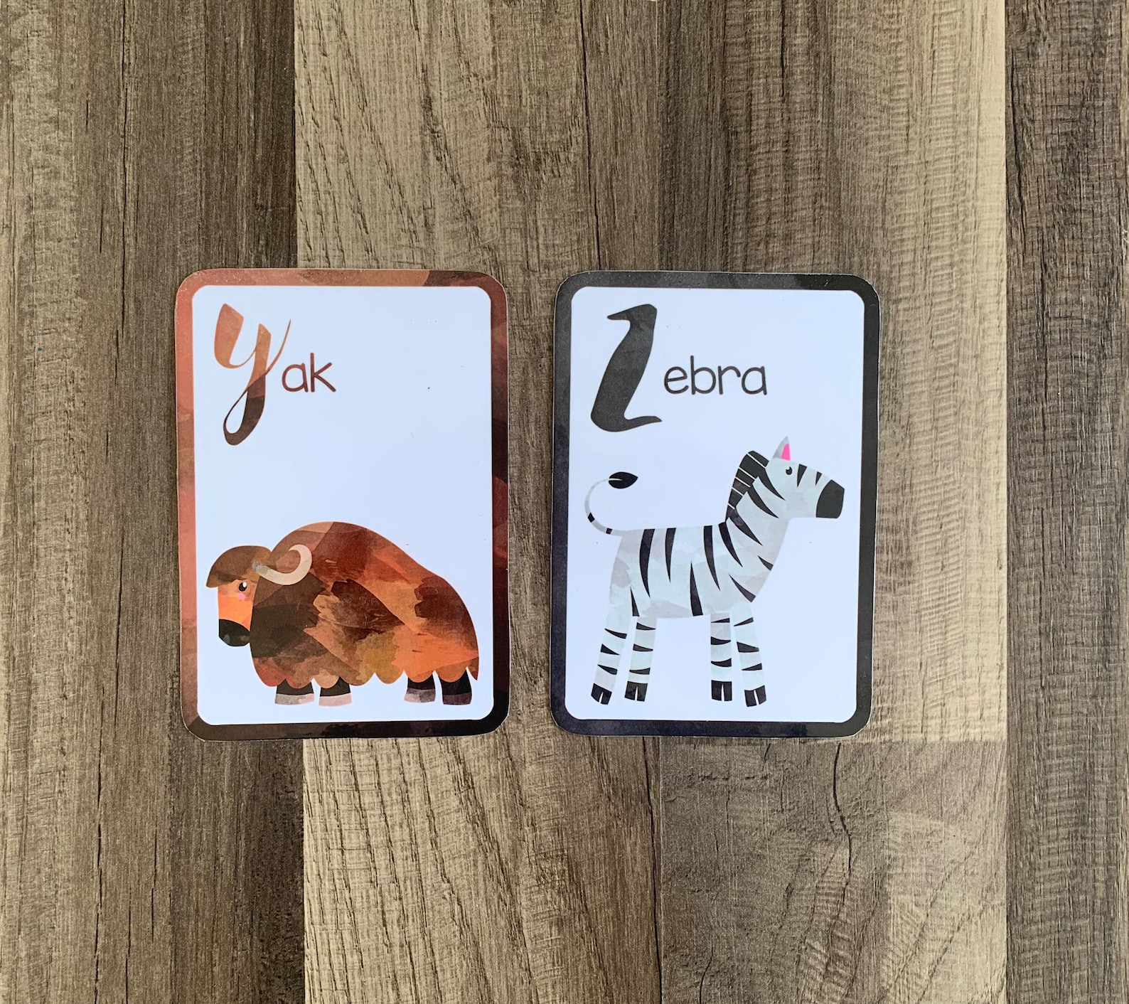 Animal Alphabet Flash Cards Learning Flashcards Preschool | Etsy