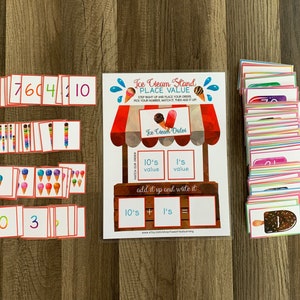 Place Value Learning Math Game - Ice Cream Popsicle Stand - Homeschool ...
