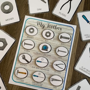 Kids My Toolbox Learning Game Set - Puzzle and Flash Cards - Busy Book ...