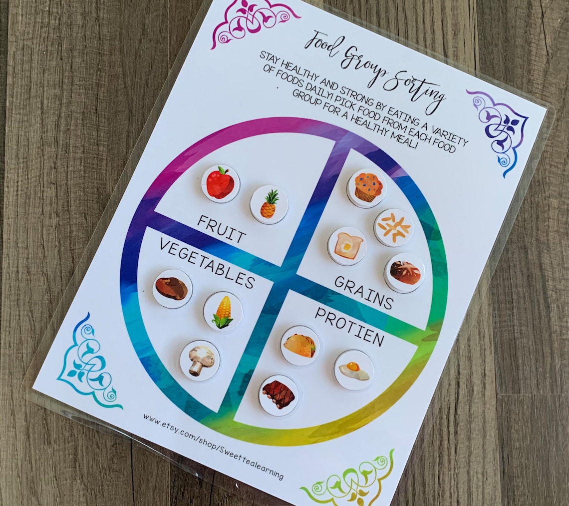 Food Group Sorting Game - Preschool Homeschool Activity - Busy Book ...