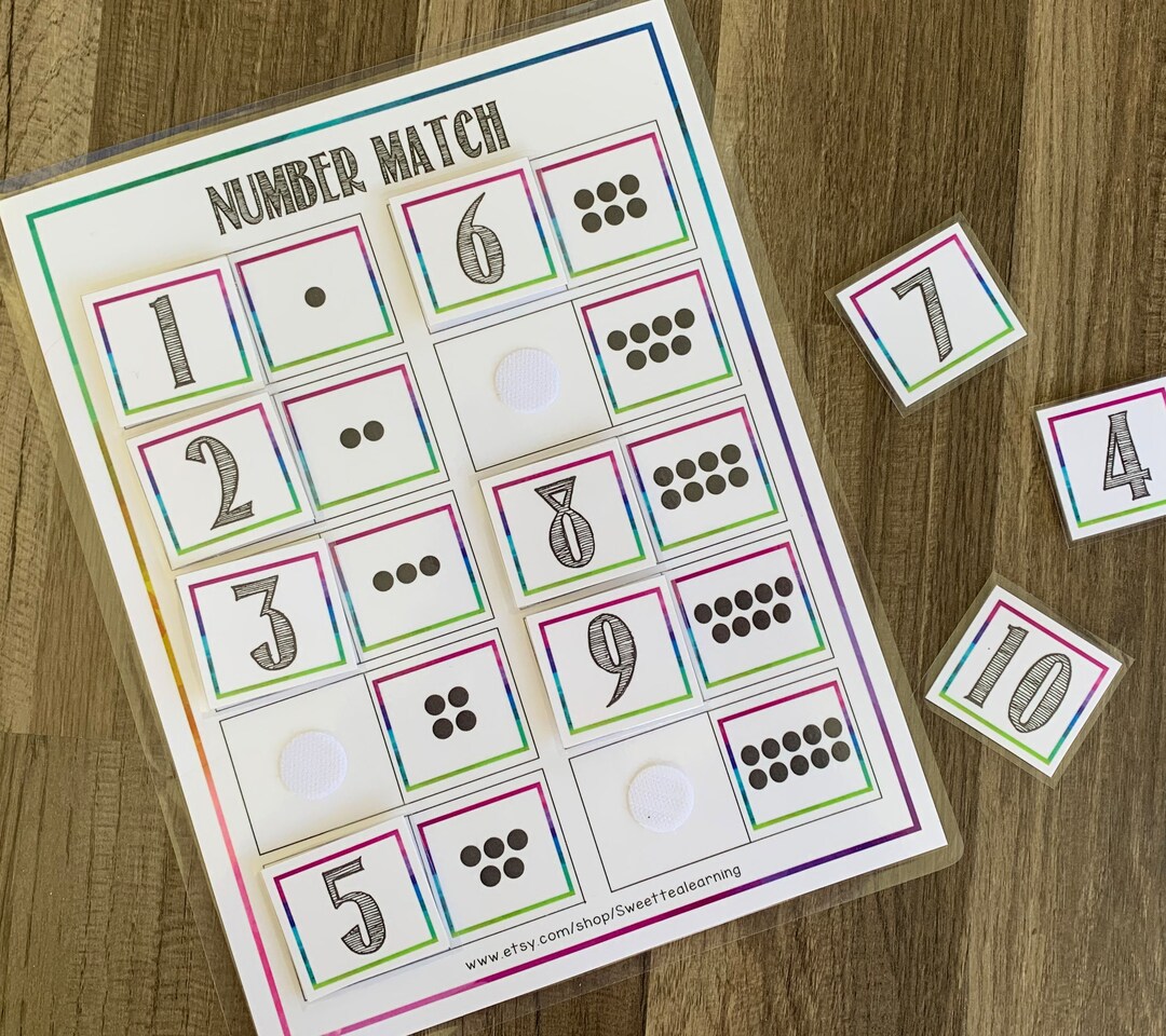 Counting Number Matching Puzzle - Preschool Activity - Homeschool ...