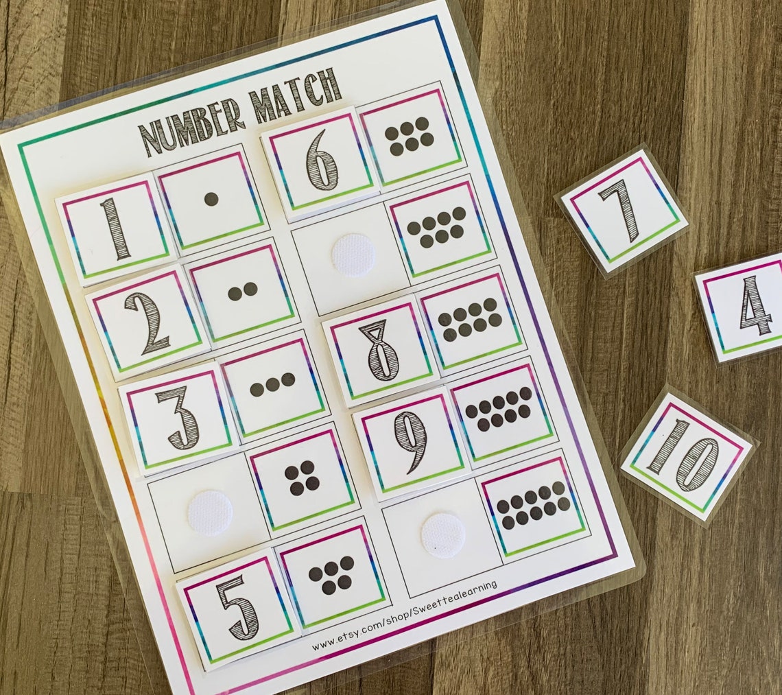 Counting Number Matching Puzzle Preschool Activity - Etsy