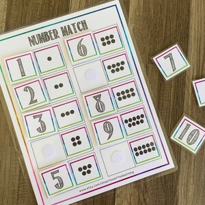 Counting Number Matching Puzzle - Preschool Activity - Homeschool ...