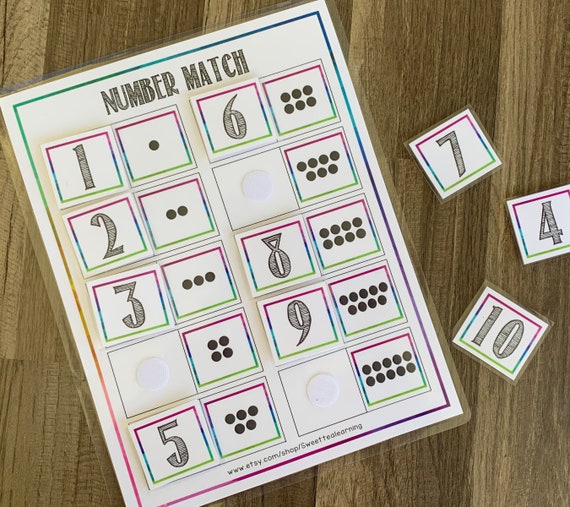 Counting Number Matching Puzzle Preschool Activity | Etsy