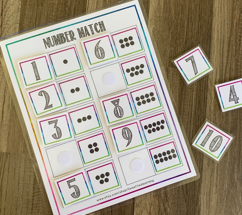Counting Number Matching Puzzle Preschool Activity - Etsy