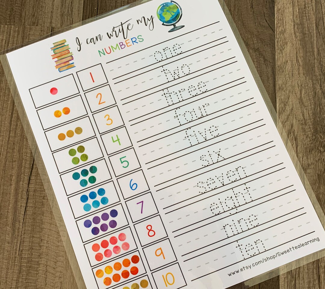 Number Tracing Practice - Numbers 1 Through 10 - One Through Ten ...