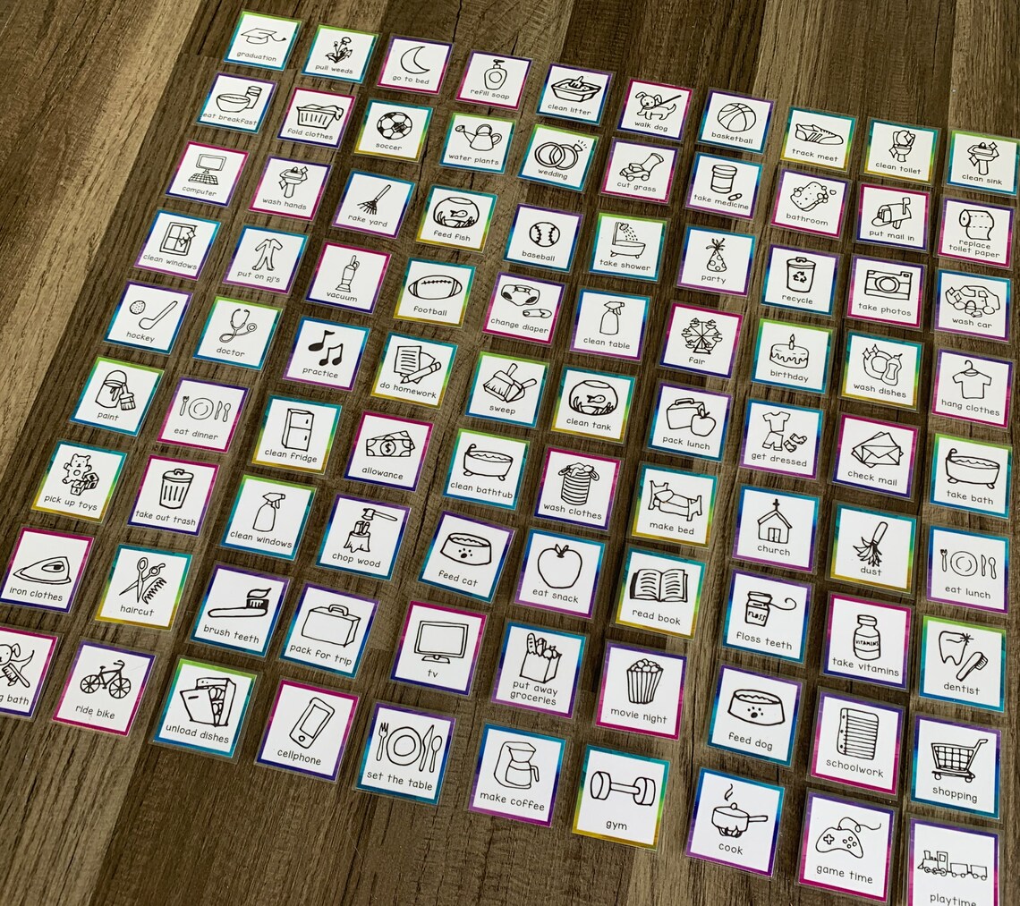 Daily Activities Chore Responsibility Chart Full Day Routine | Etsy