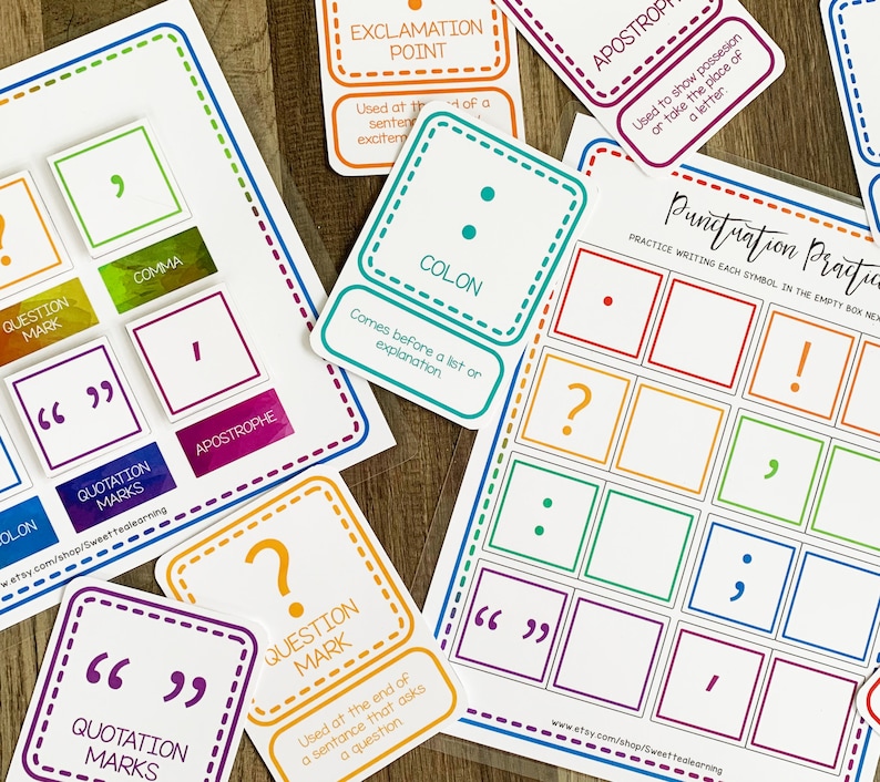 Interpunctie oefenset Homeschool zin interpunctie oefenen - Etsy Nederland