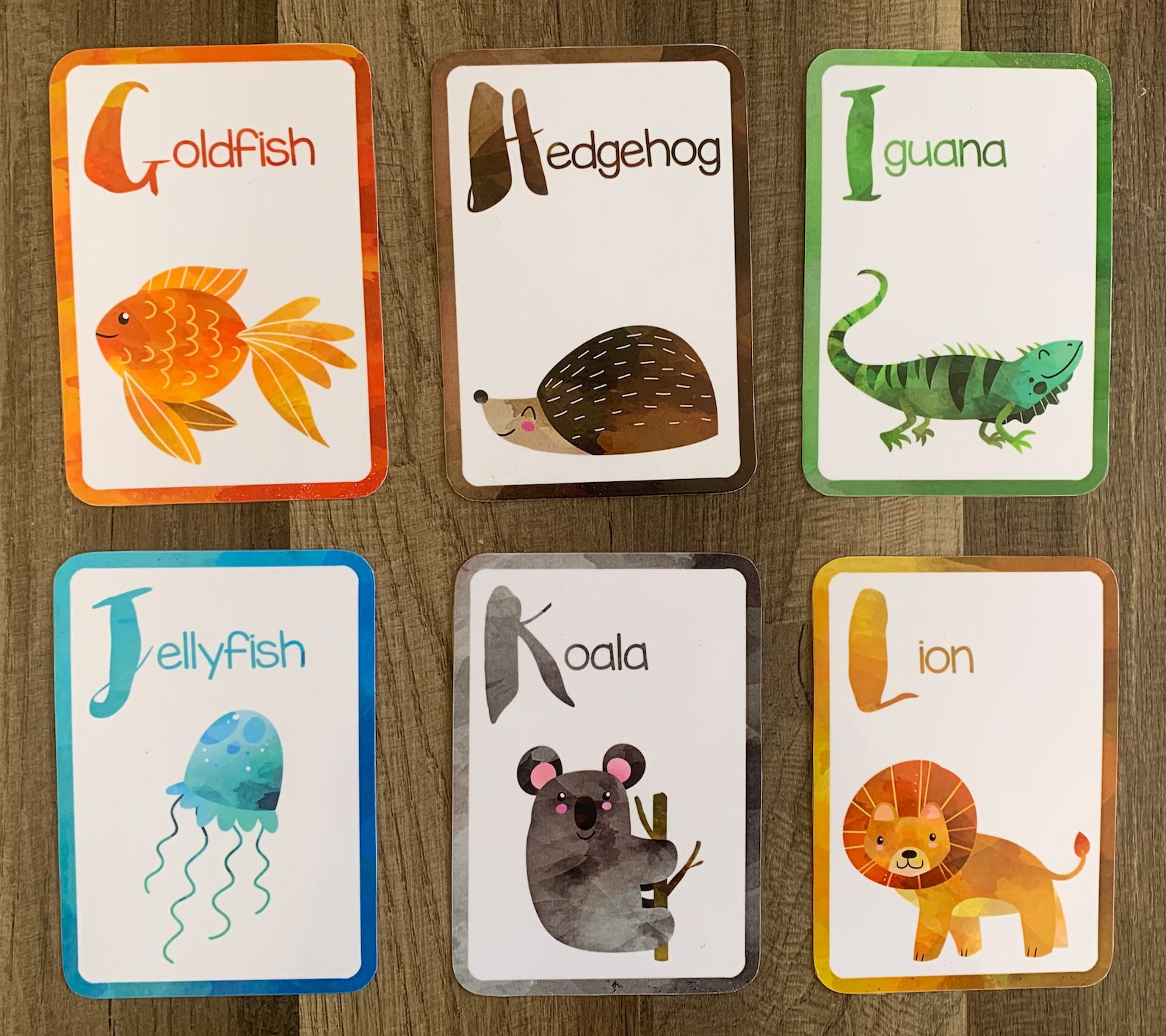 Animal Alphabet Flash Cards Learning Flashcards Preschool | Etsy