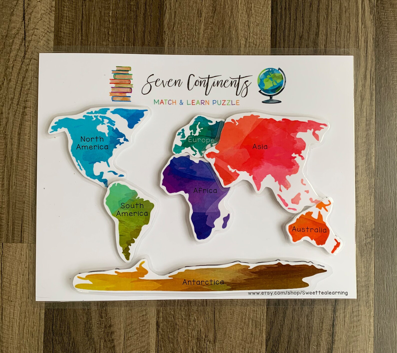 Seven Continents Puzzle Preschool Busy Book Homeschool - Etsy