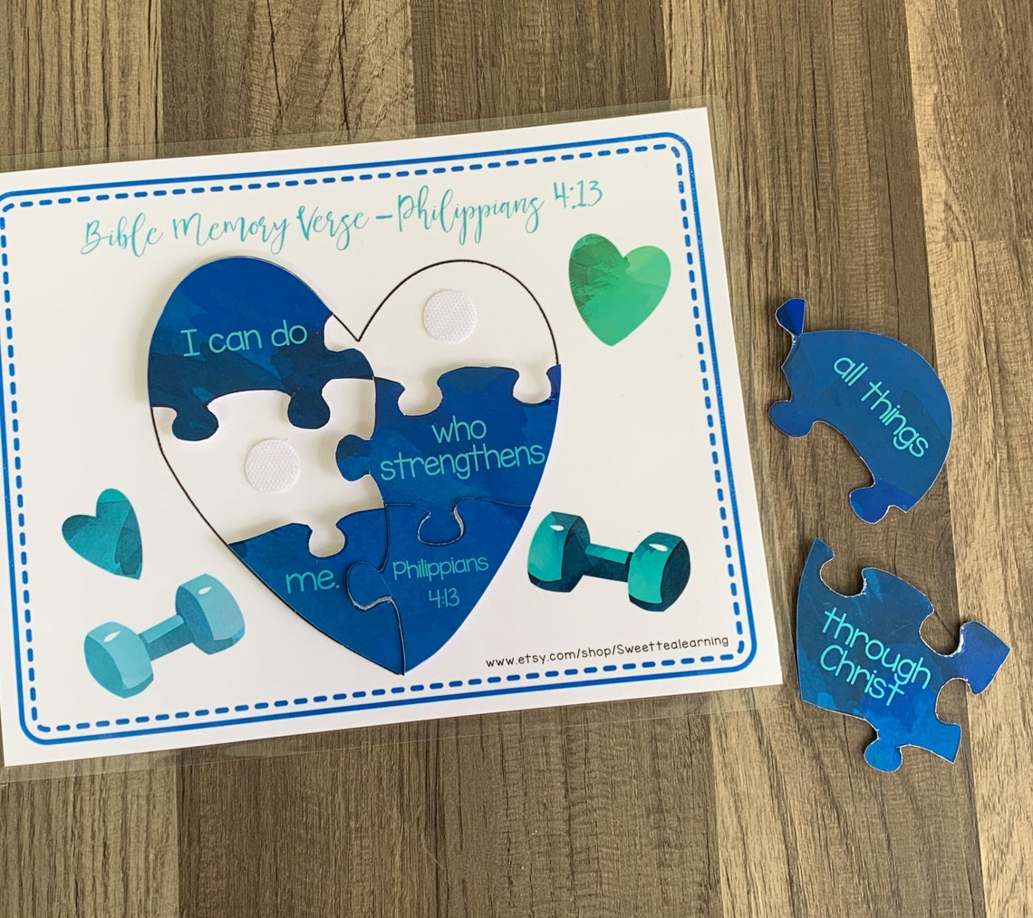 Philippians 4:13 Memory Verse Bible Bundle Game - Printable Kids Bible ...