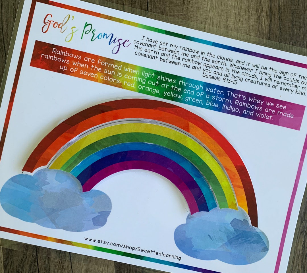 Rainbow Bible Story Printable Puzzle - Kids Learning Tools - Preschool ...