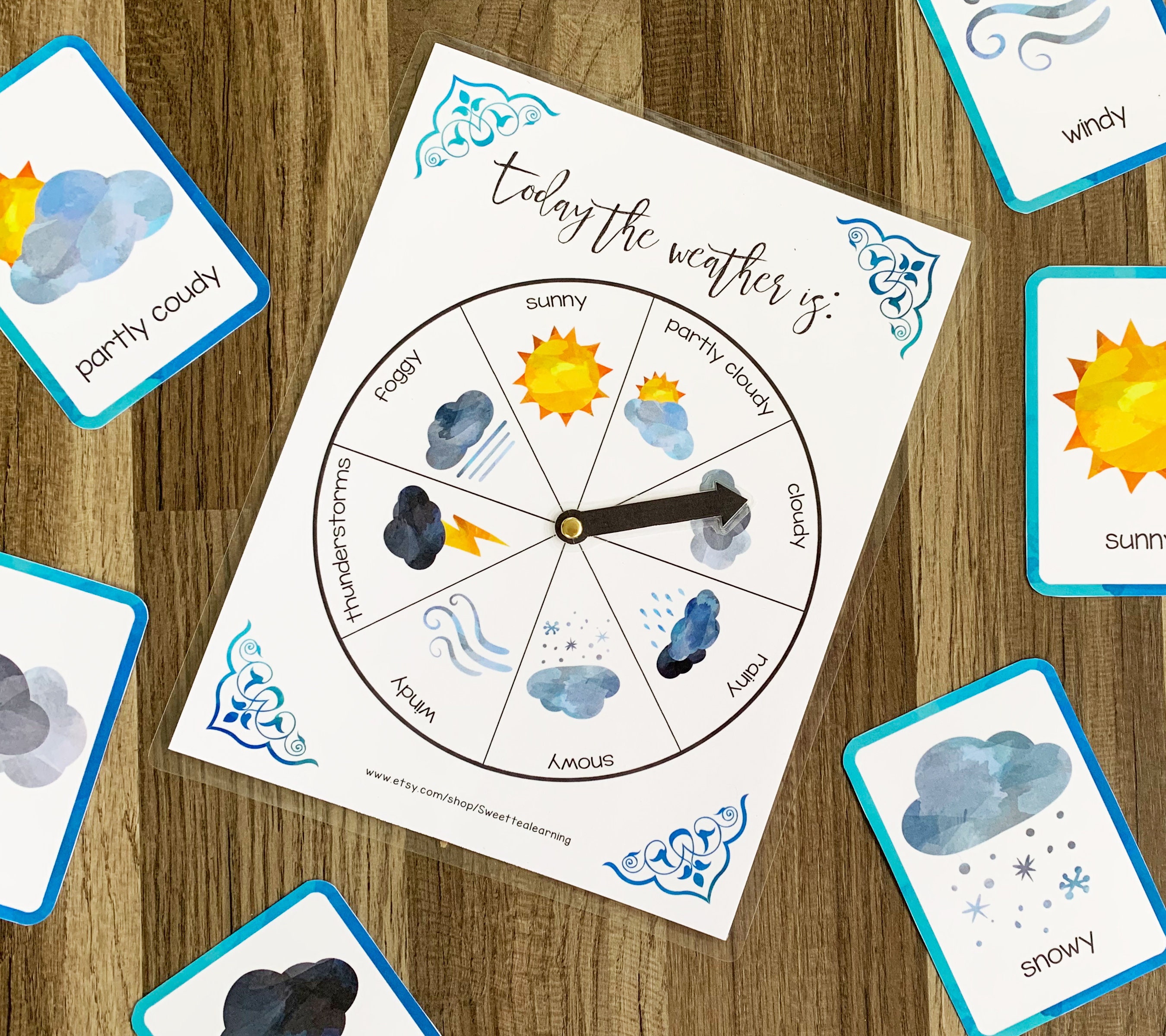 Weather Wheel Preschool Homeschool Game Activity Busy Book - Etsy