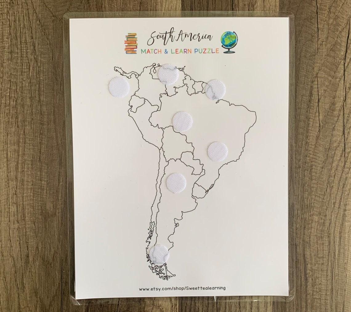 South America Puzzle Map Kids Geography Lesson Childrens - Etsy