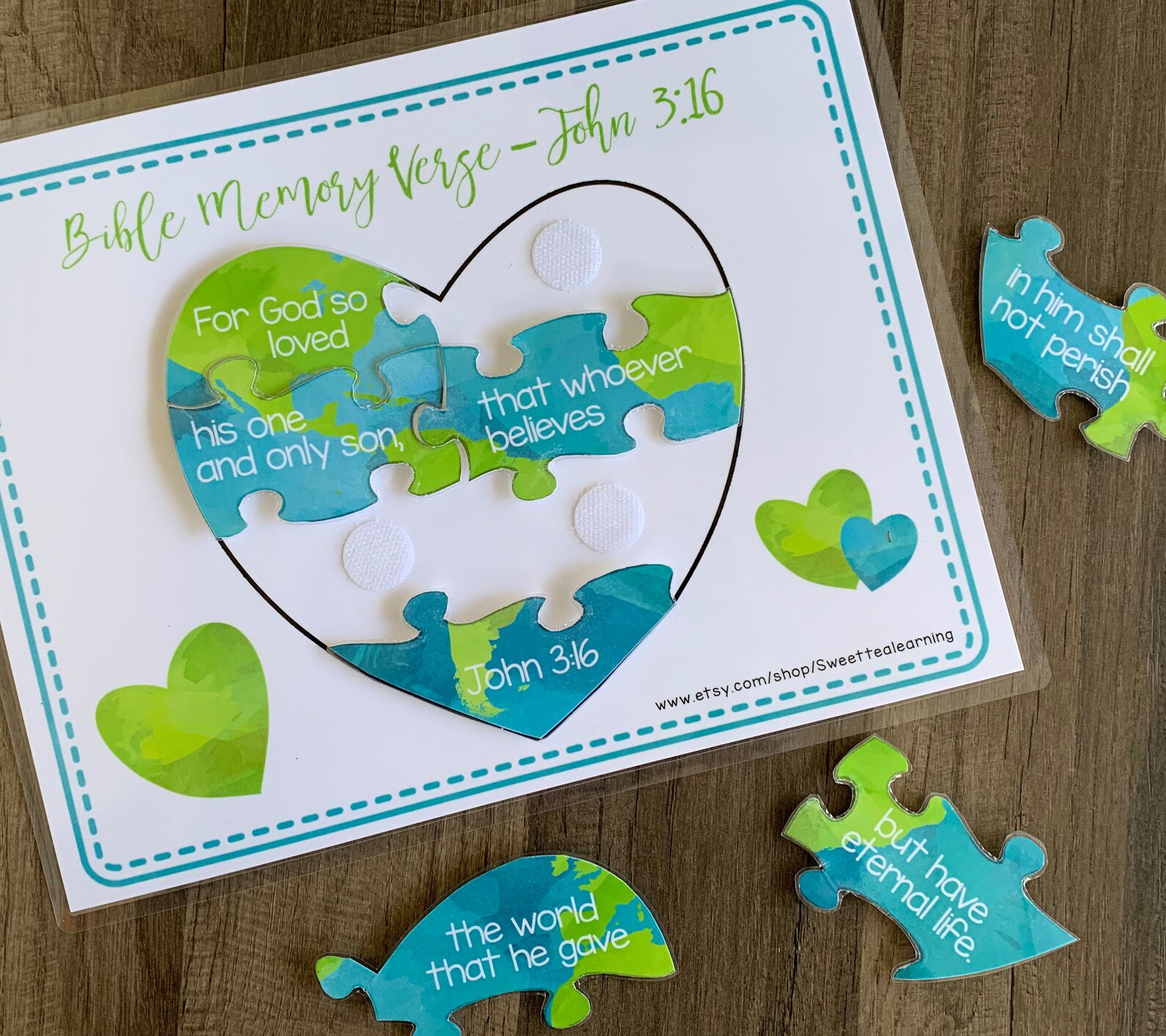 Memory Verse Practice John 3:16 Kids Bible Verse Activity - Etsy