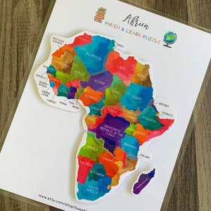 Africa Puzzle Map - Kids Printable Learning Worksheet - Busy Book ...