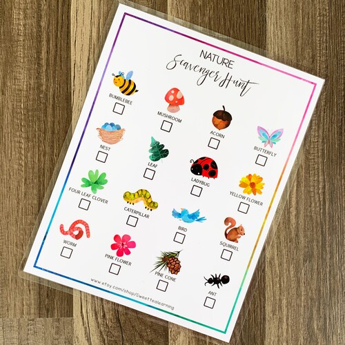 Kids Nature Bingo Game Outdoor Activity Printable Learning - Etsy
