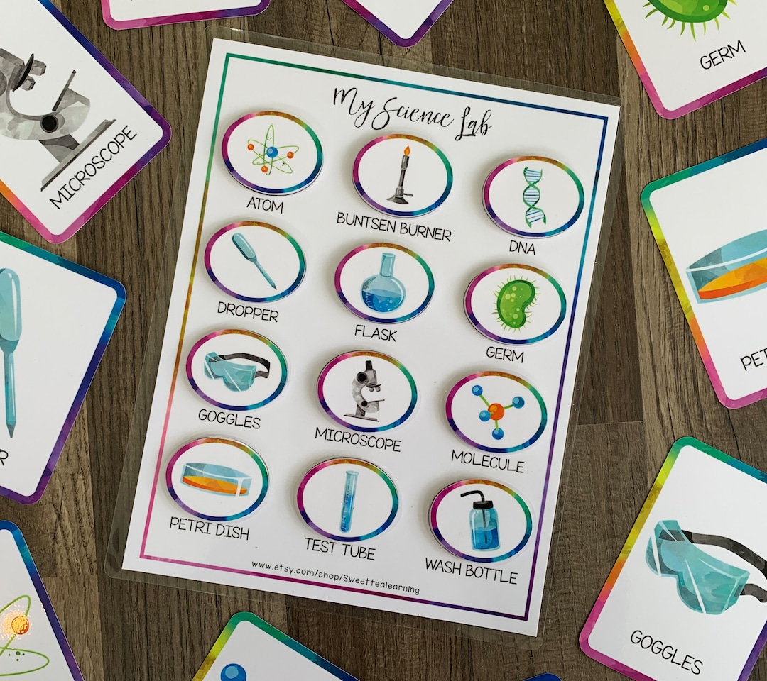 Science Lab Tools Game - Printable Science Kids Lesson - Busy Book ...
