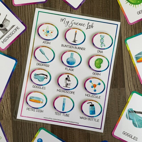 Science Lab Tools Game Printable Science Kids Lesson Busy | Etsy