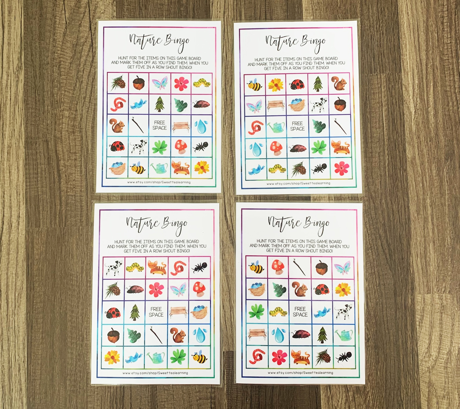 Kids Nature Bingo Game Outdoor Activity Printable Learning | Etsy