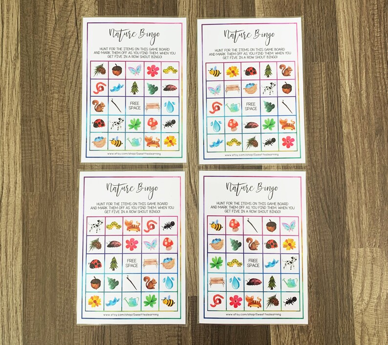 Kids Nature Bingo Game Outdoor Activity Printable Learning | Etsy
