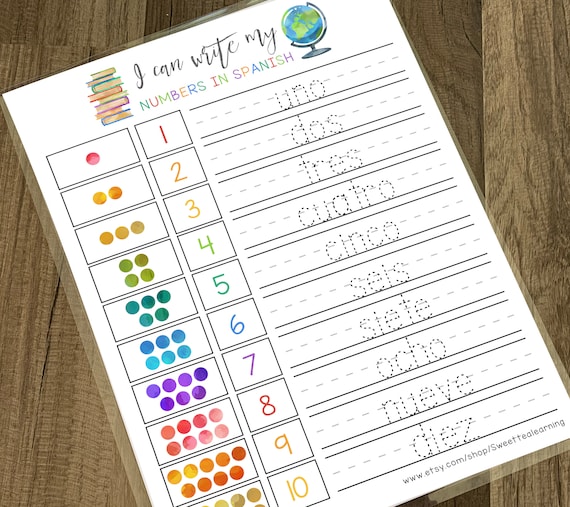 Spanish Numbers 1-10 Uno Through Diez One Through Ten - Etsy