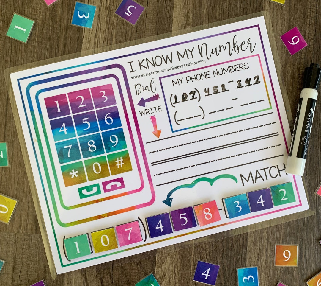 Phone Number Practice - Emergency Kids Safety - Printable Games ...