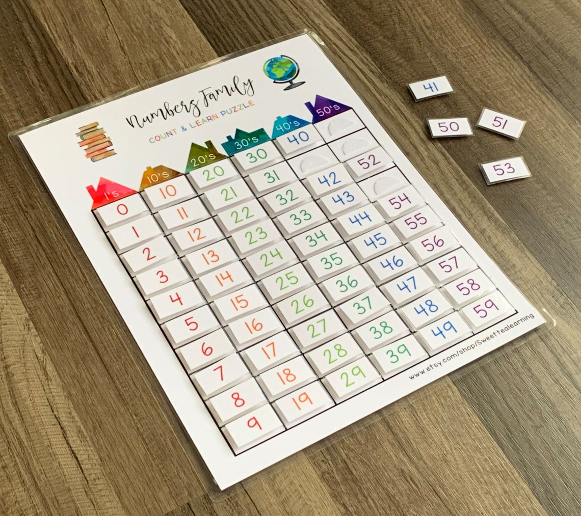 Number Family Puzzle Activity - Numbers 1 Through 59 - Homeschool ...
