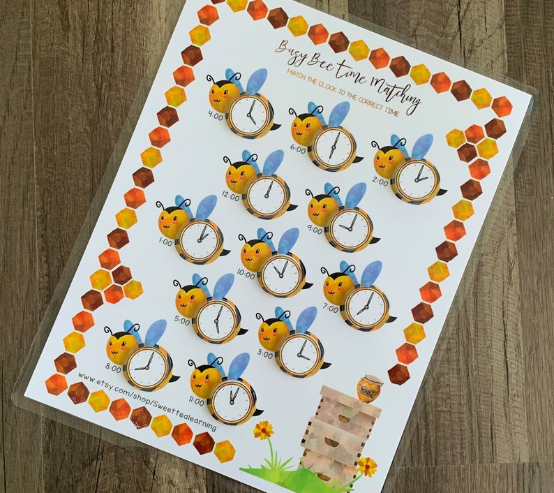 Kids Clock Time Matching Printable Puzzle Begginers Math - Etsy