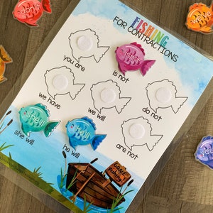 Contractions Learning Game - Fishing for Contractions - Preschool ...