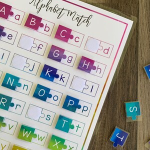 Alphabet Match Puzzle - Kids Letter Game - Preschool Homeschool ...