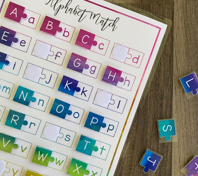 Alphabet Match Puzzle Kids Letter Game Preschool - Etsy Canada