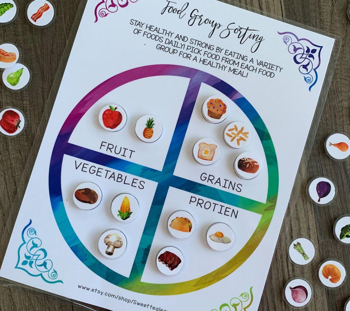 Food Group Sorting Game - Preschool Homeschool Activity - Busy Book ...