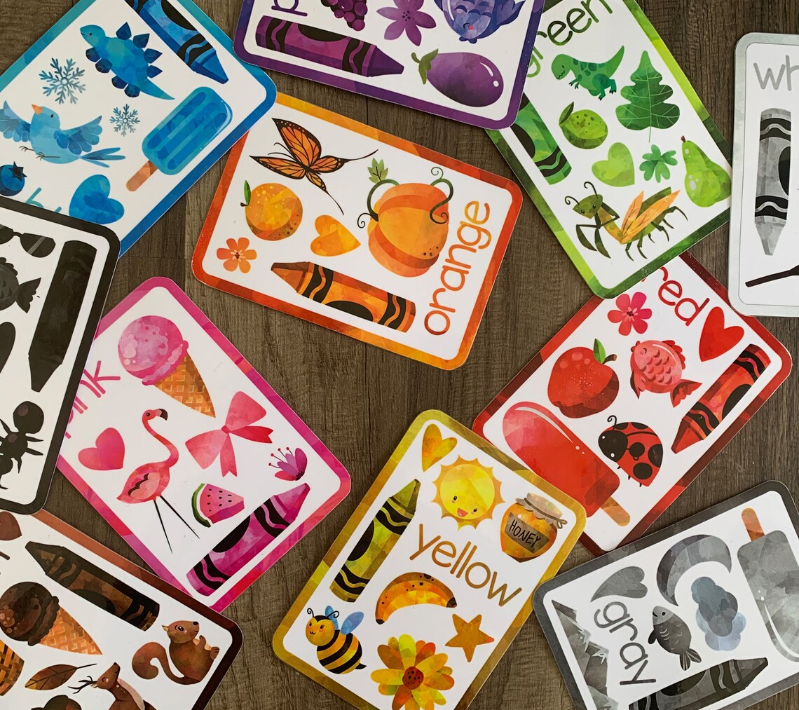 Color Flashcards Download Learning Basic Colors Preschool - Etsy