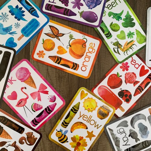 Color Flashcards Download Learning Basic Colors Preschool - Etsy