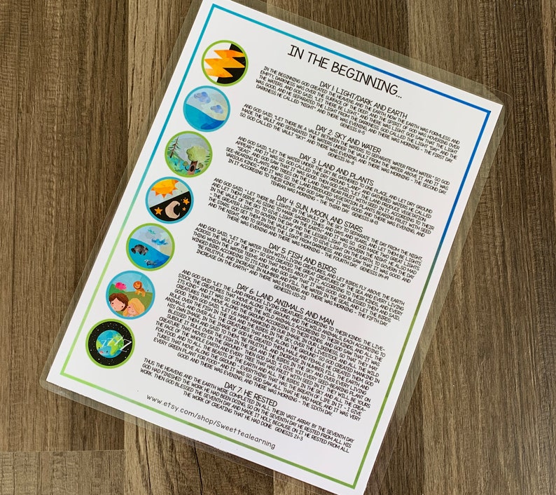 God's Creation Learning Puzzle - Seven Day of Creation Lesson Plan Game ...