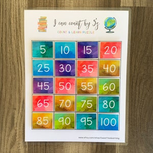 Counting by 5's - Fives Math Puzzle - Number Learning Resources ...