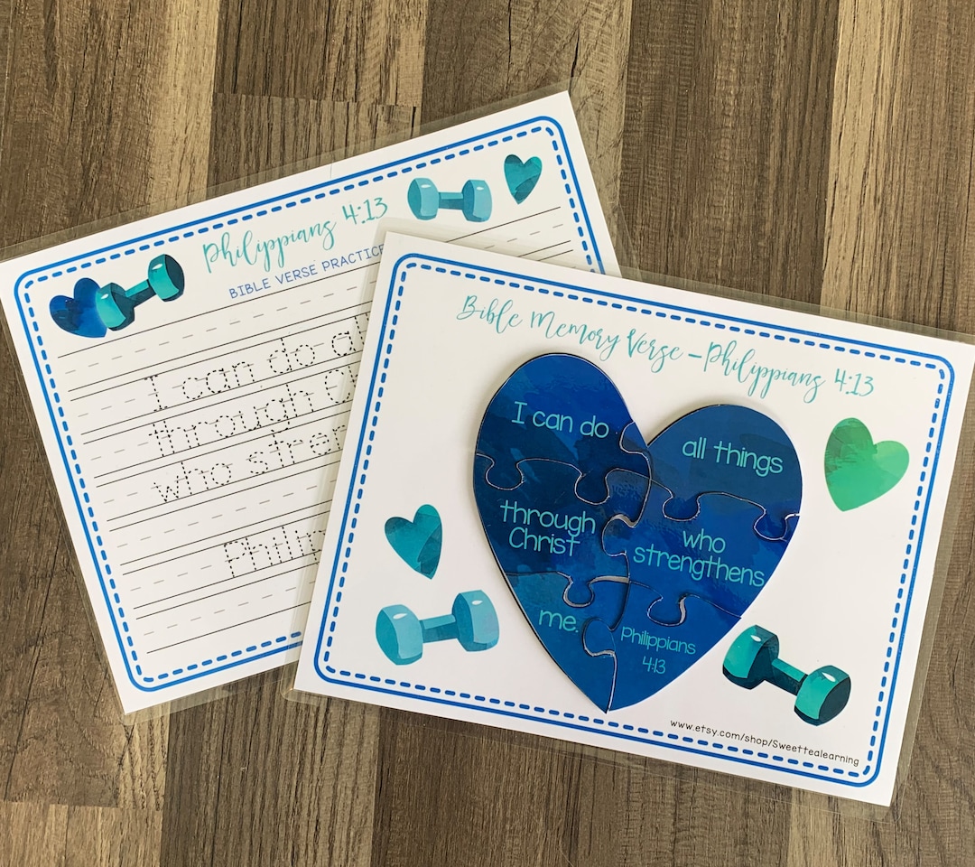 Philippians 4:13 Memory Verse Bible Bundle Game - Printable Kids Bible ...