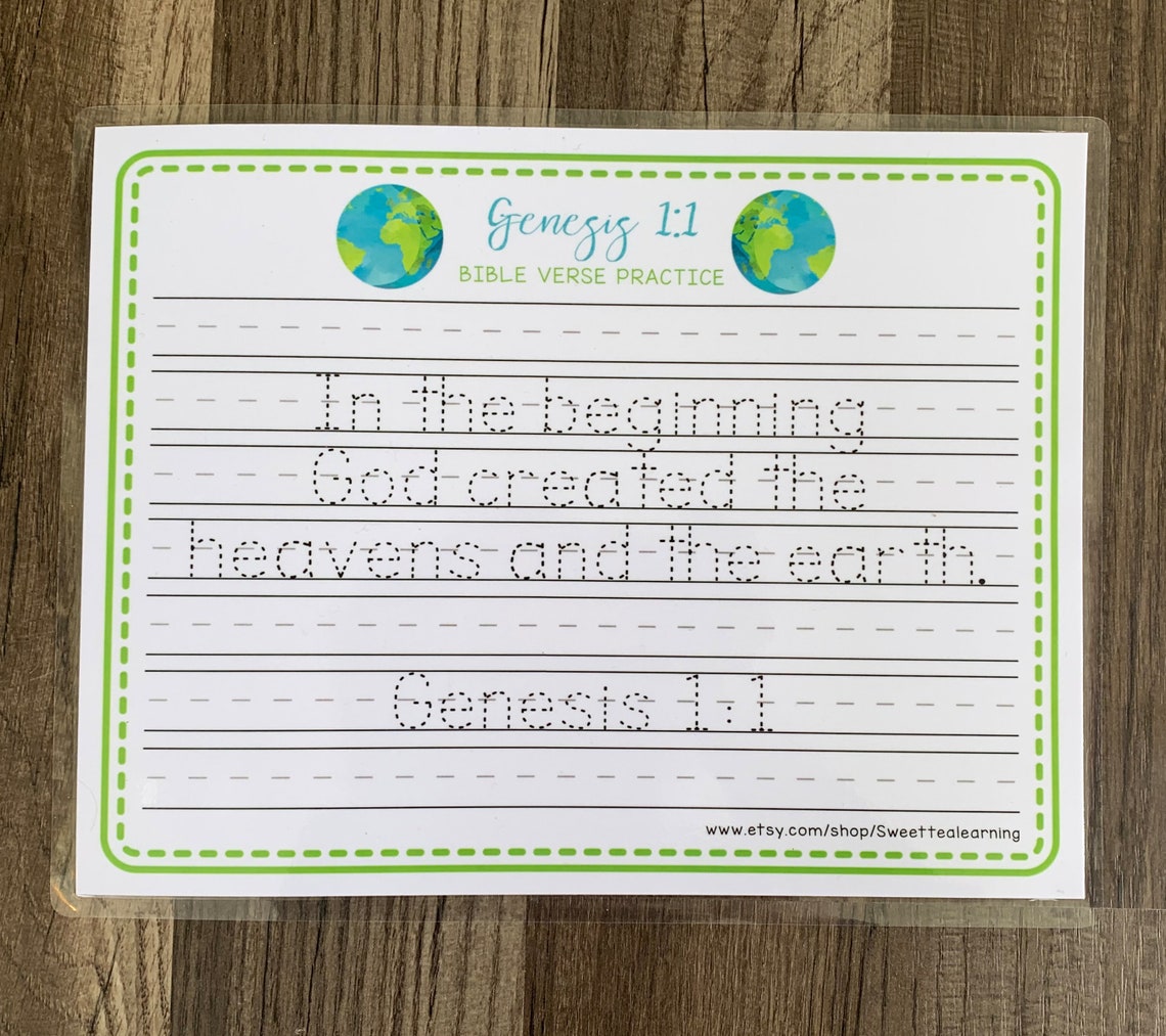 Genesis 1:1 Bible Lesson Activity Printable Puzzle and | Etsy