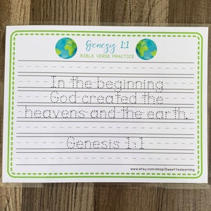 Genesis 1:1 Bible Lesson Activity - Printable Puzzle and Tracing ...