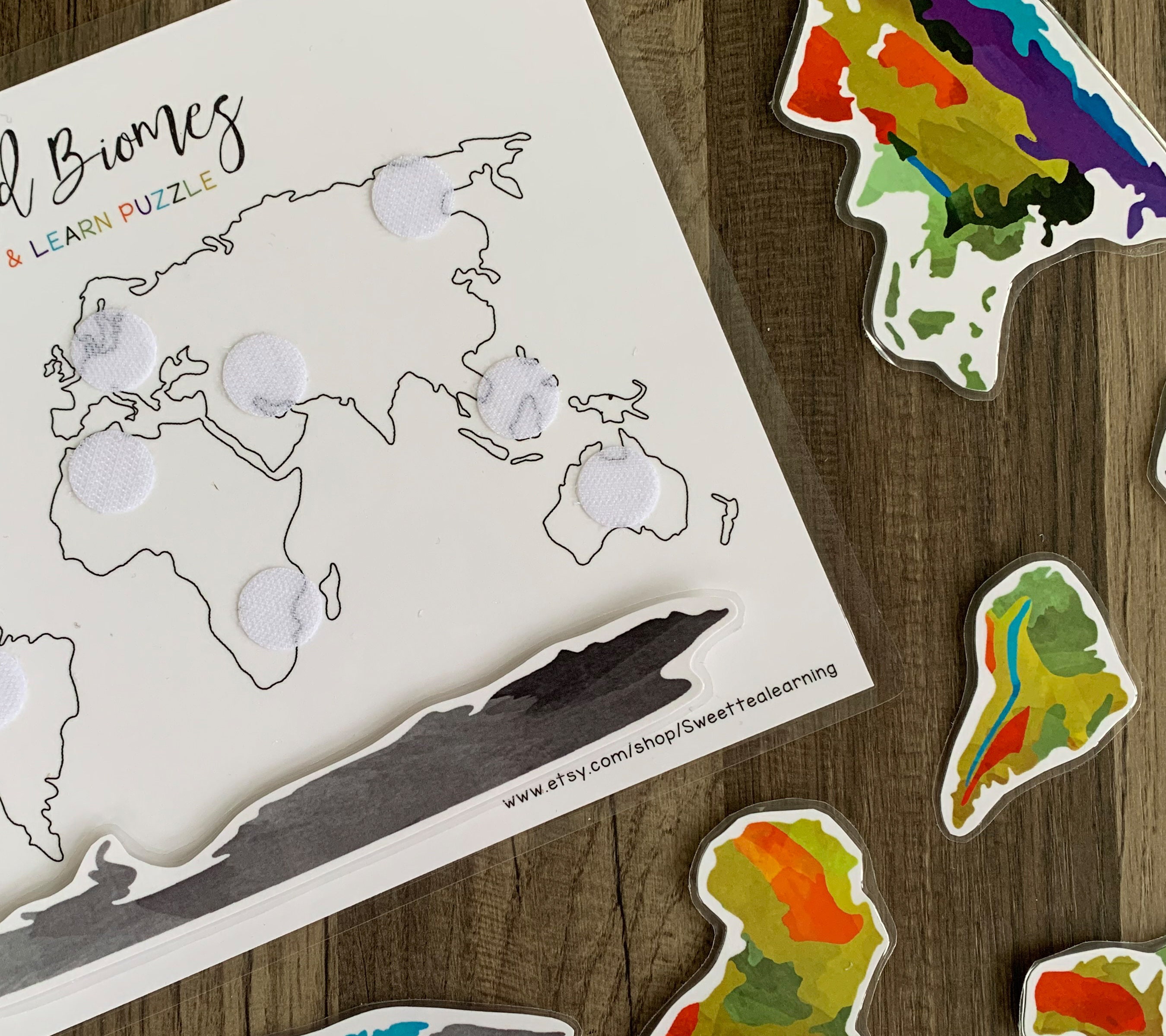 World Biomes Puzzle Map - Geography Lesson - Busy Book Binder ...